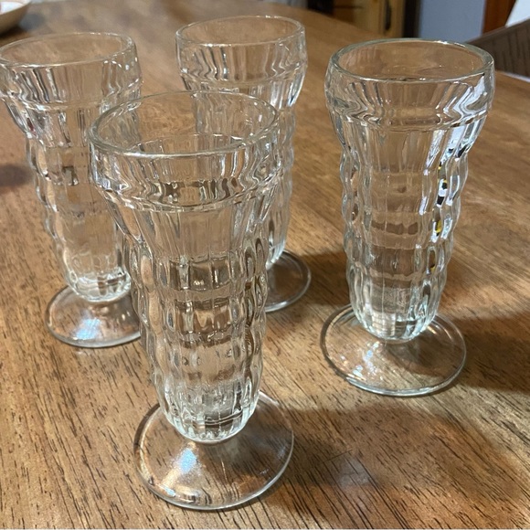 jeanette | Kitchen | 4 Vintage Jeanette Glass Ribbed Jr Parfait Soda ...
